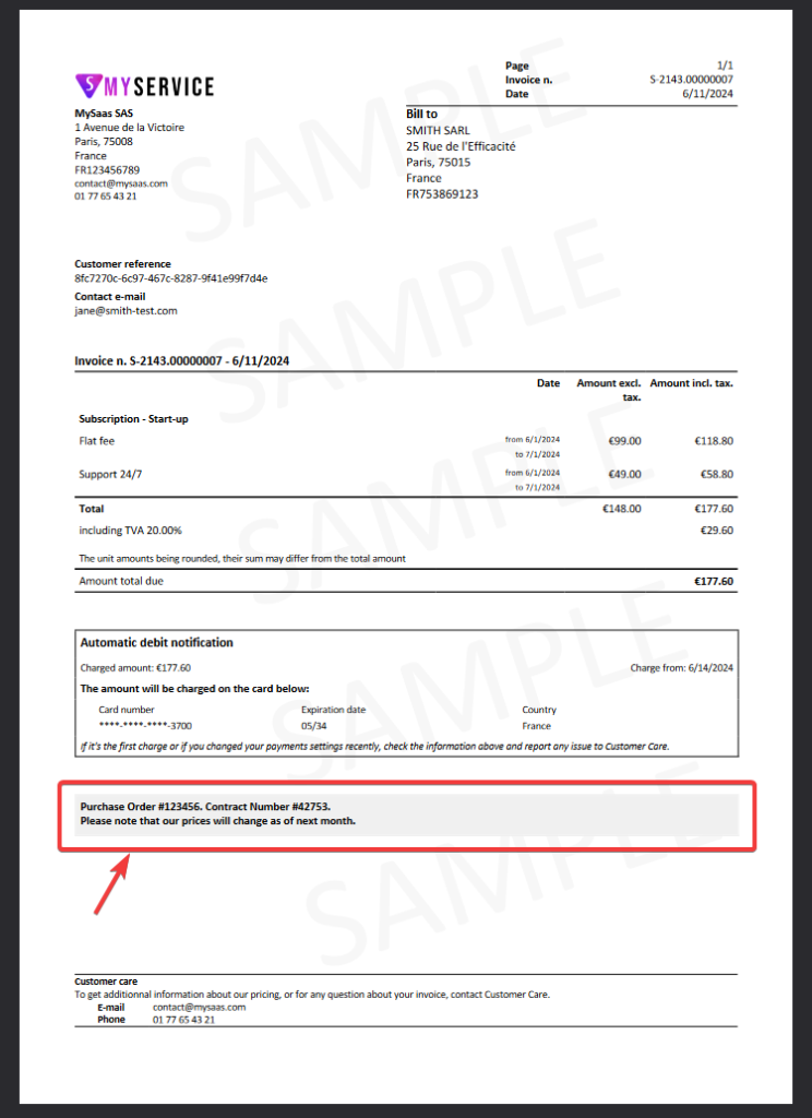 How to add a note to a one-time invoice – Assistance & Documentation ...